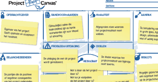 Project Canvas helpt snel inzicht in project te krijgen